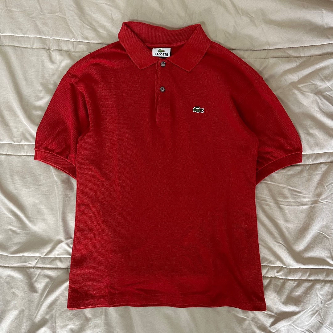 Red Lacoste Polo Shirt, Men's Fashion, Tops & Sets, Tshirts & Polo ...