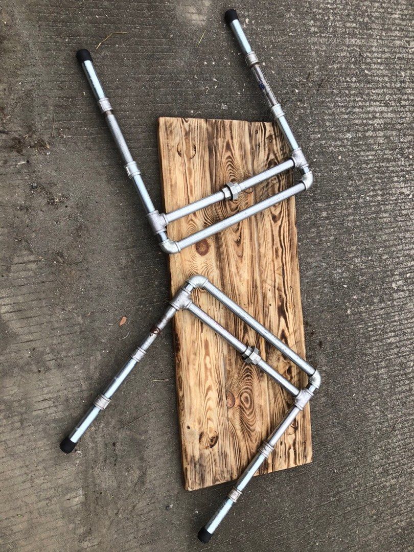 Rustic X industrial collapsible table, Furniture & Home Living ...