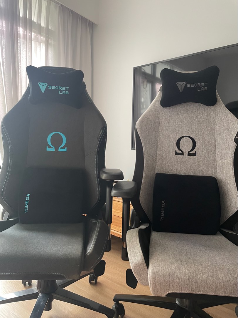 Secretlab Omega 2020 x 2 (Charcoal Blue and Cookies & Cream), Furniture ...