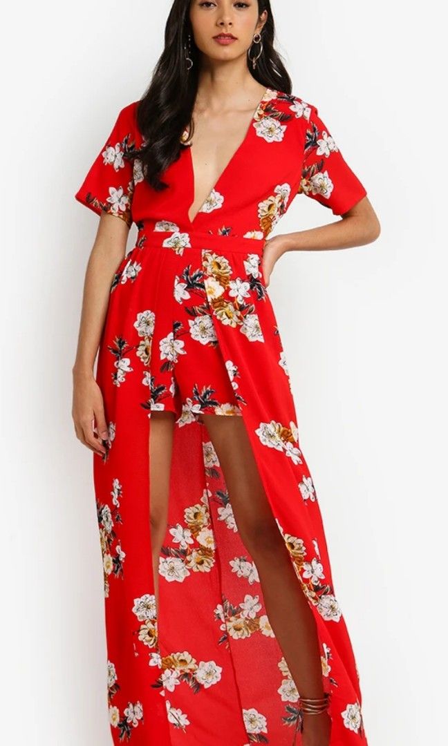 Sexy Red Jumpsuit/Romper, Women's Fashion, Dresses & Sets, Jumpsuits on ...
