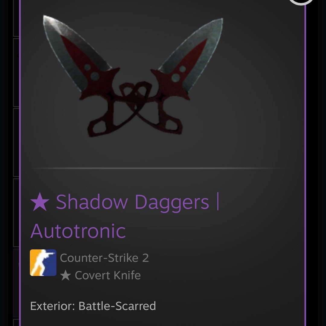 Shadow Daggers Autotronic | Cs2 Csgo knife skin, Video Gaming, Gaming ...