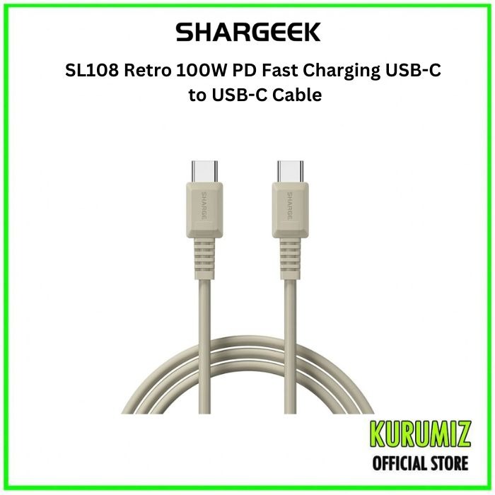 Shargeek SL108 Retro 100W PD Fast Charging USB-C to USB-C Cable, Mobile ...