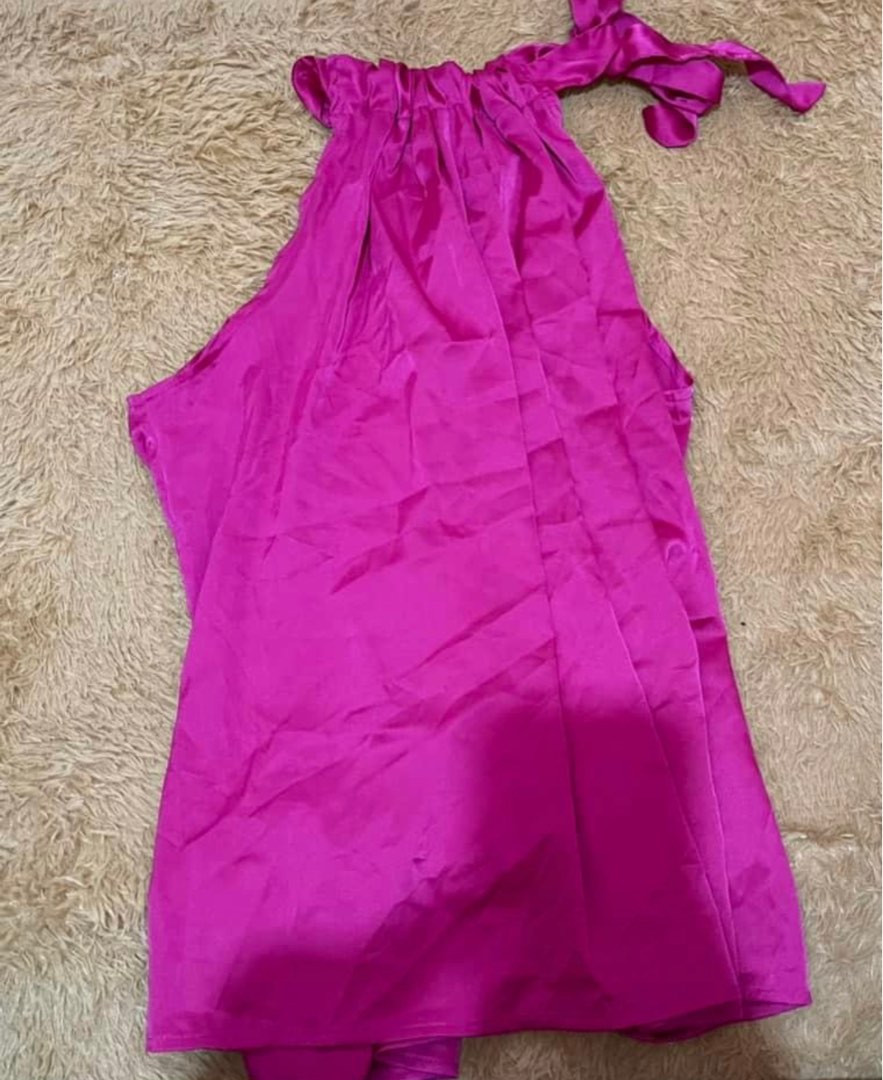 Silk Halter Top Womens Fashion Tops Blouses On Carousell