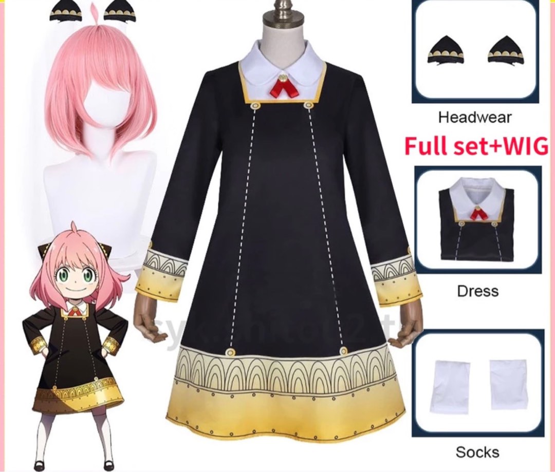 Spy Family Anya Forger kids full set costume size 110, Babies & Kids ...