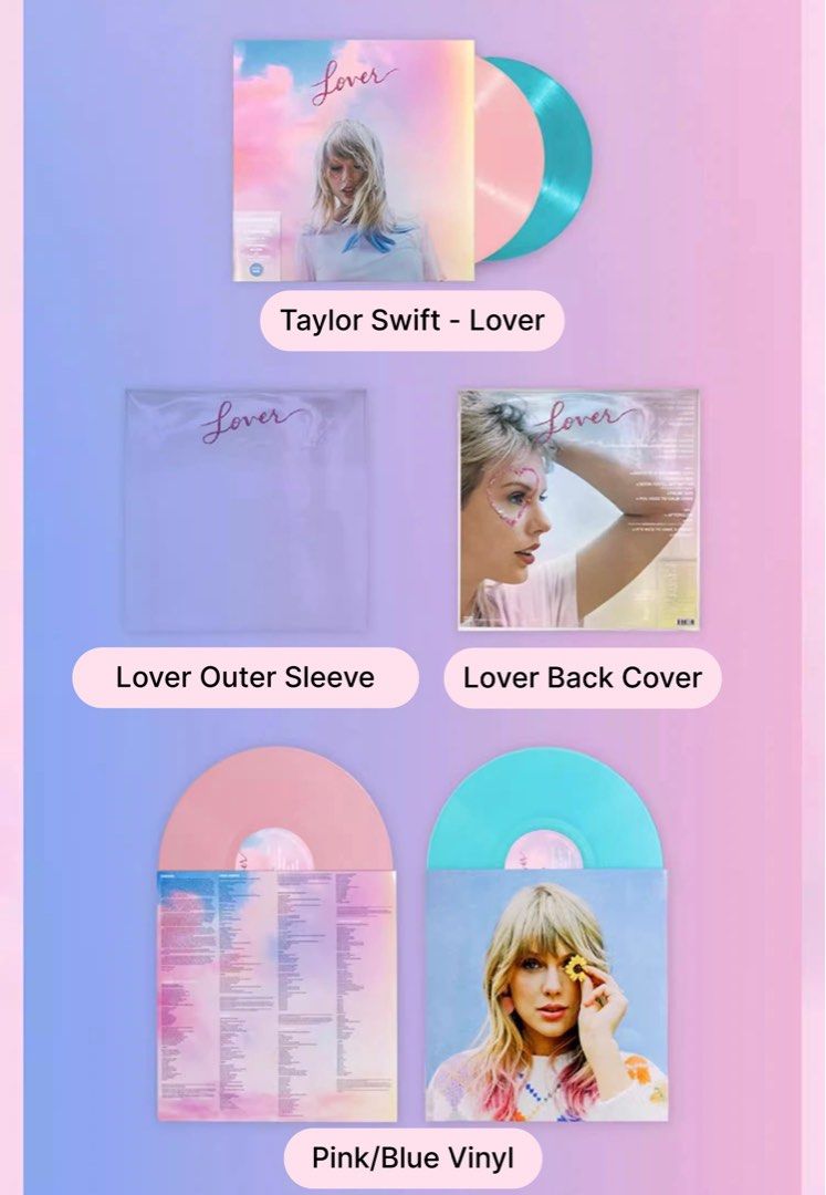 Taylor Swift - Lover (Pink Blue Vinyl) (Chinese Pressing), Hobbies ...