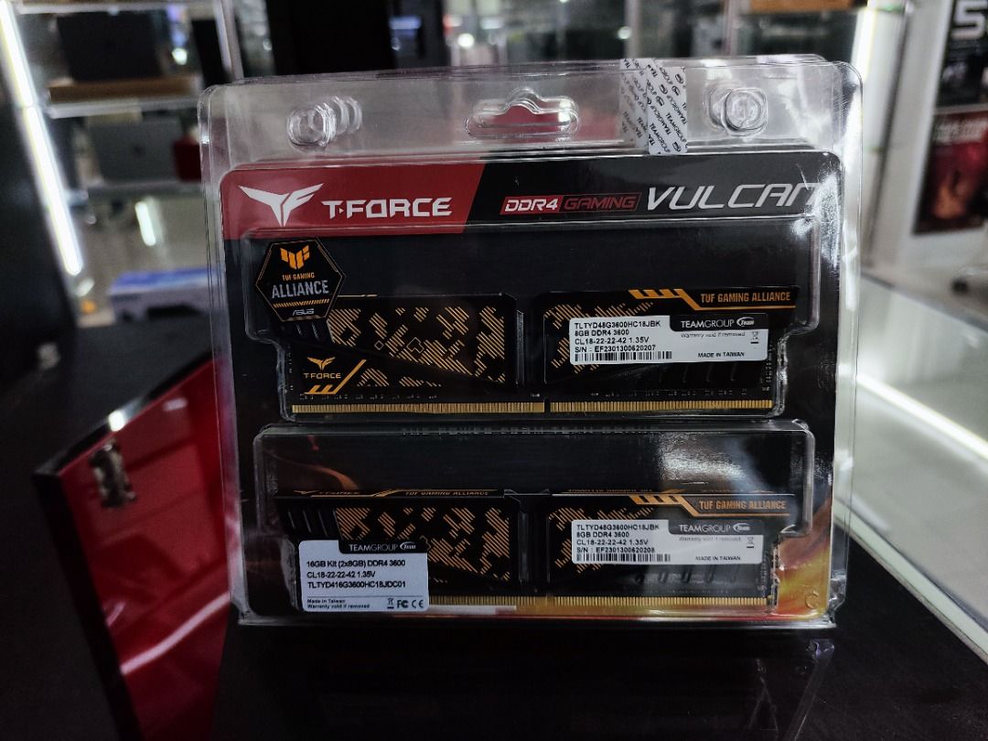 TFORCE VULCAN TUF Gaming Alliance 16GB (8GBx2) 3600MHZ DDR4 DESKTOP ...