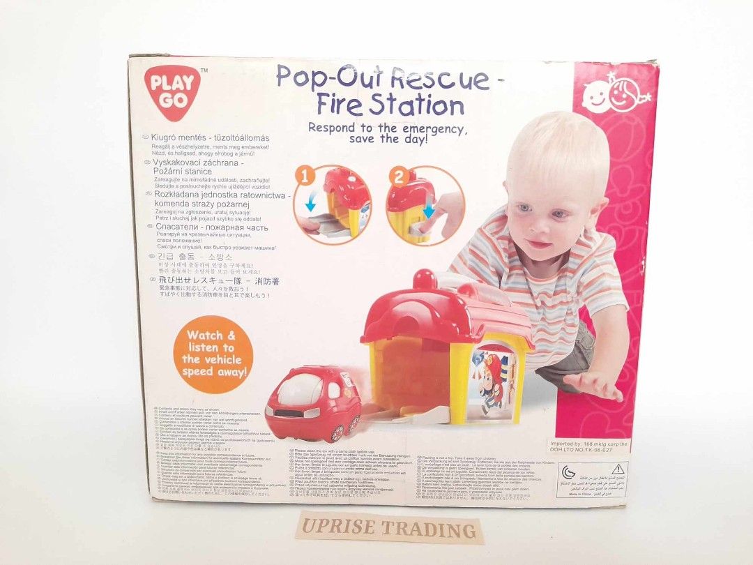 Toy Car Pop out Rescue Fire Station with sounds and light for kids ...