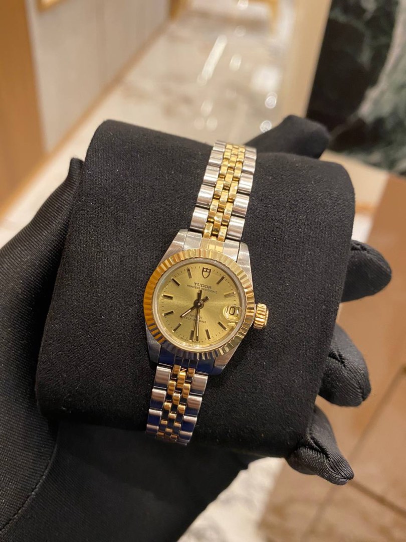 (SOLD)TUDOR PRINCESS OYSTERDATE REF 92513 HALF 750 YELLOW GOLD 24MM ...