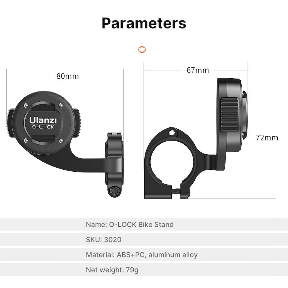 Ulanzi O-LOCK Bike Stand Quick Release Mount for Smartphone, Mobile ...