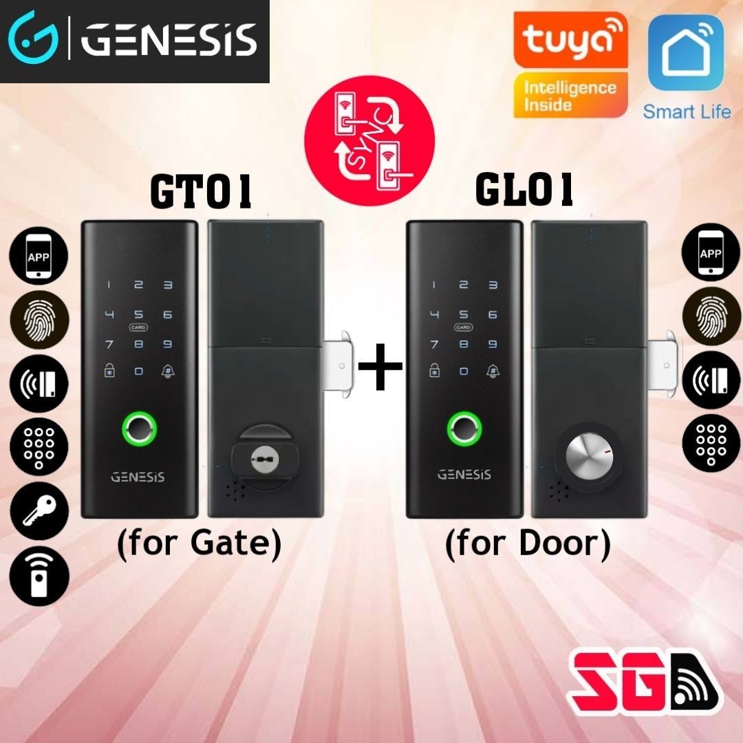⭐️VALUE BUNDLE⭐️ GENESIS GT01 Gate + GL01 Door Tuya Bluetooth Smart ...