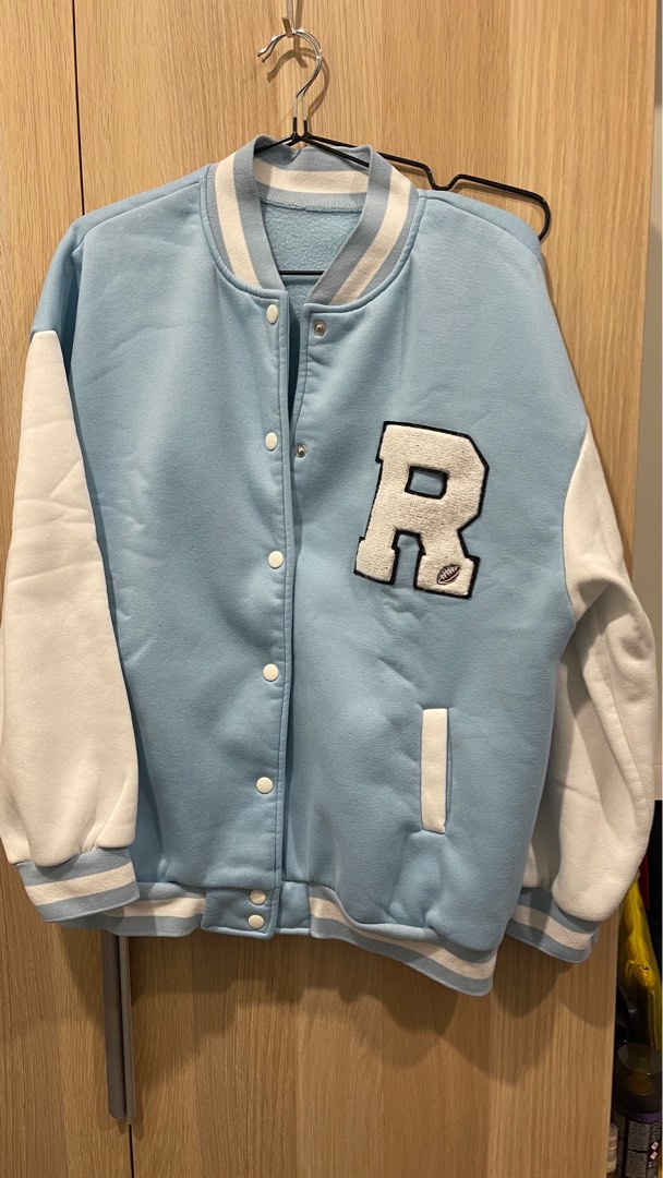 Varsity Jacket in light blue, Women's Fashion, Coats, Jackets and ...