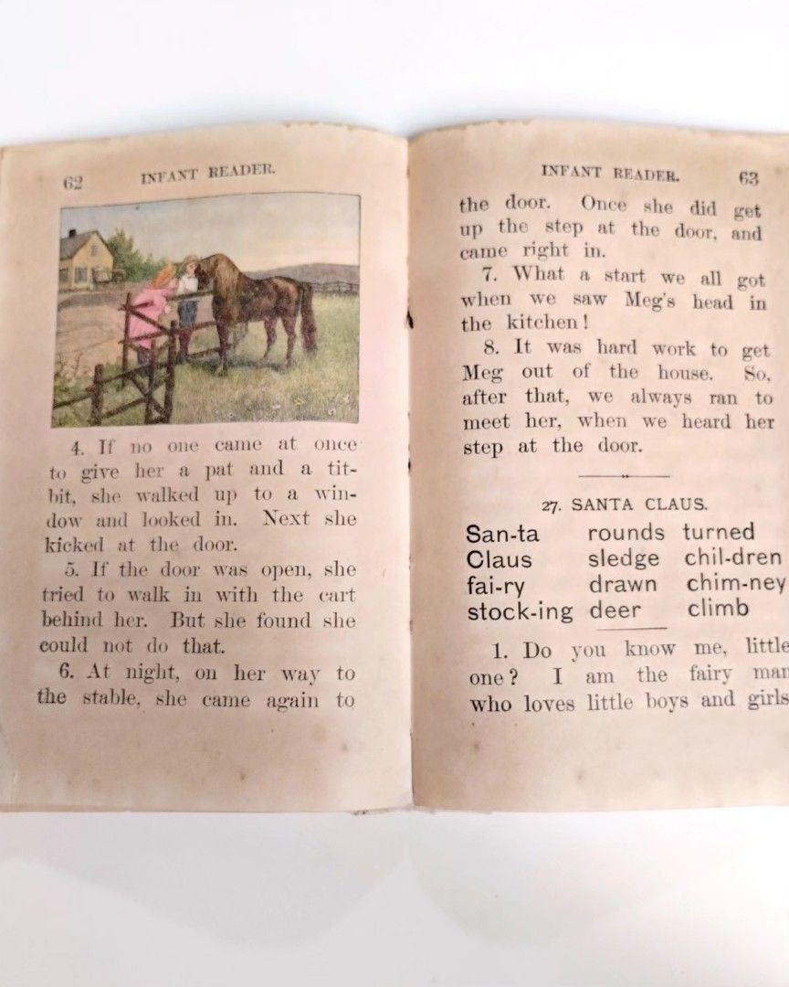 Vintage Book Pages of "The Royal Crown Infant Reader (no.I) - with ...