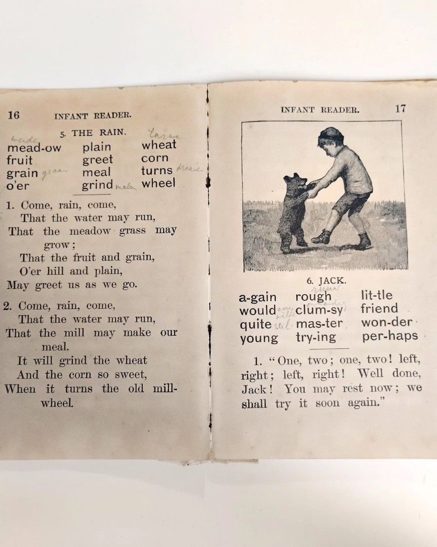 Vintage Book Pages of "The Royal Crown Infant Reader (no.I) - with ...