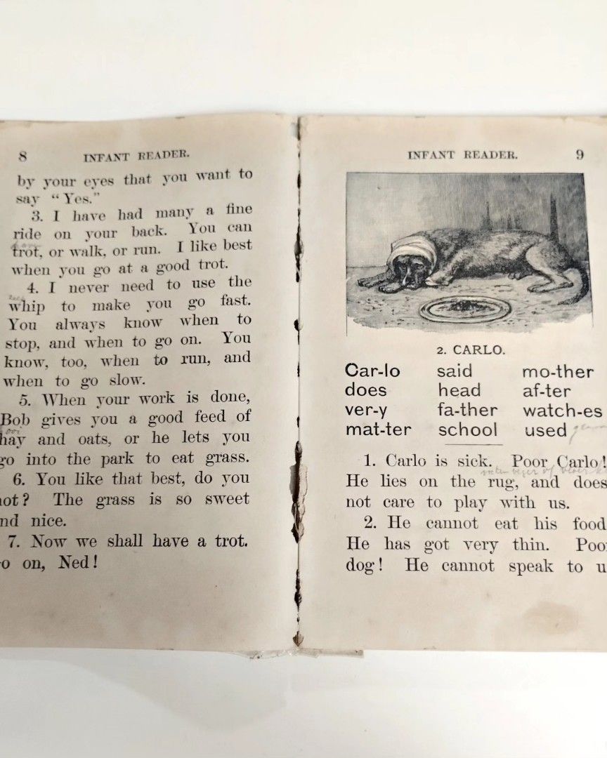 Vintage Book Pages of "The Royal Crown Infant Reader (no.I) - with ...