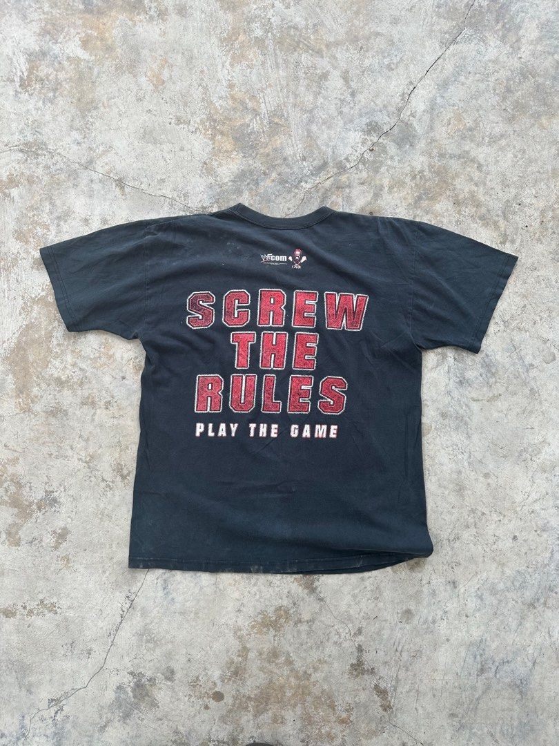 Vintage WWE Triple H Screw The Rules Play The Game Shirt, Men's Fashion, Tops & Sets, Tshirts ...