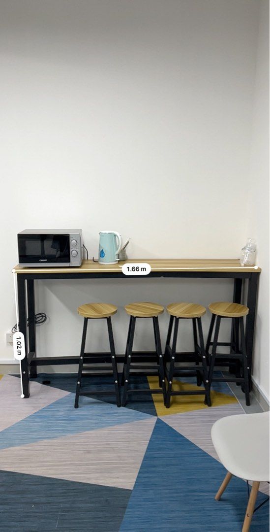 Walnut Bar/Pantry high Table with 4 x chairs (Moving out clearance sale ...