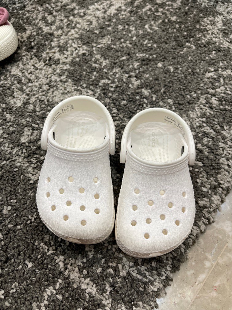 White Crocs Baby shoe, Babies & Kids, Babies & Kids Fashion on Carousell