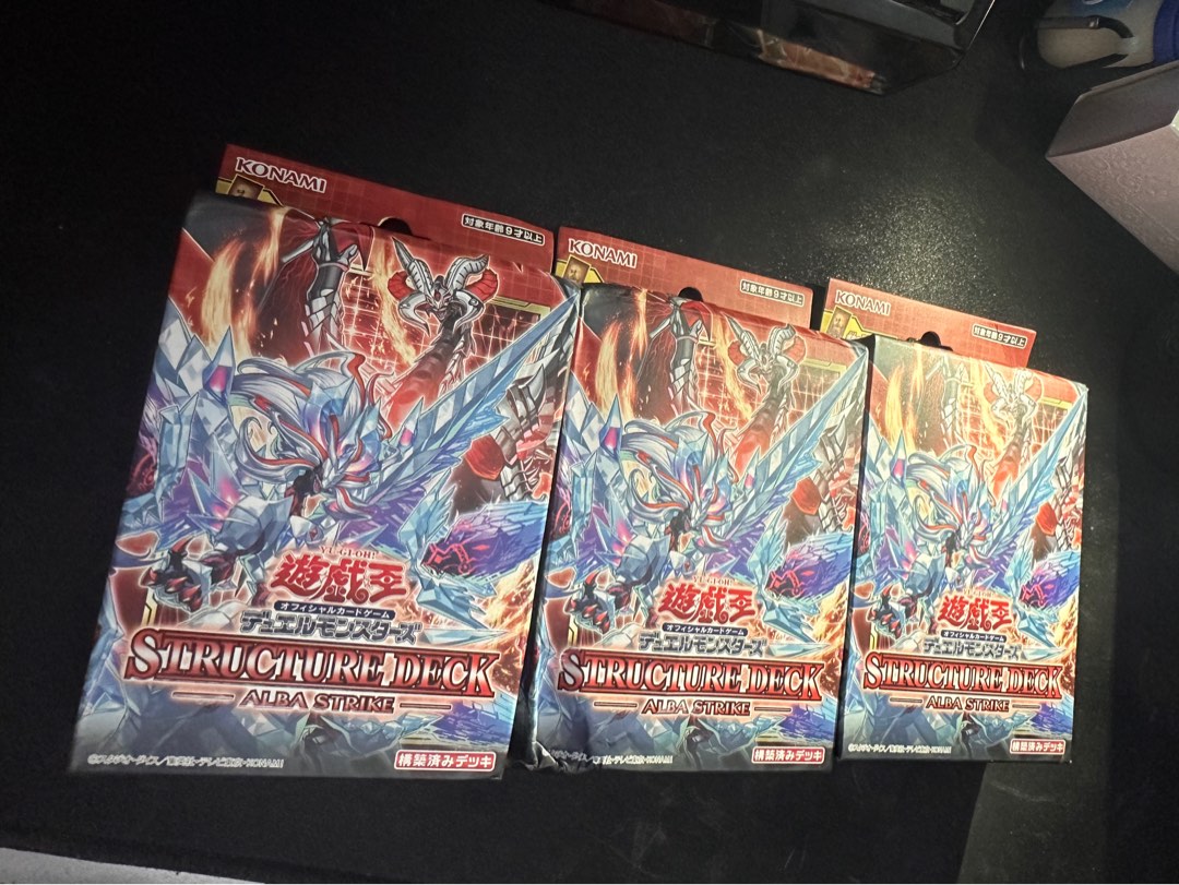 Yugioh ALBA STRIKE deck (set of 3) dented box, Hobbies & Toys, Toys & Games on Carousell