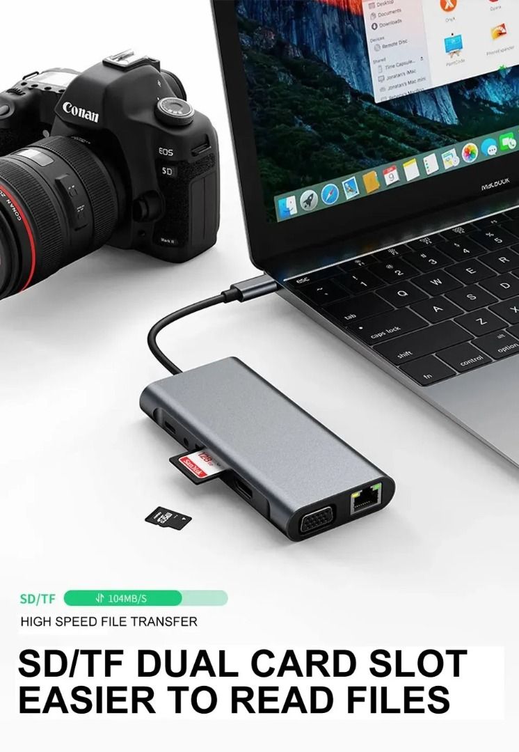 11-in-1 Type-c USB 3.0 Hub Multi-Port Laptop Docking Station Type C to ...