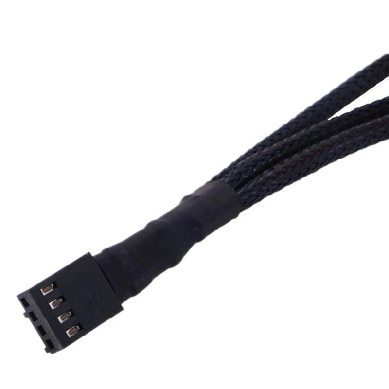 4 Pin Pwm Fan Cable 1 To 2/3/4 Ways Splitter Black Sleeved 27cm ...