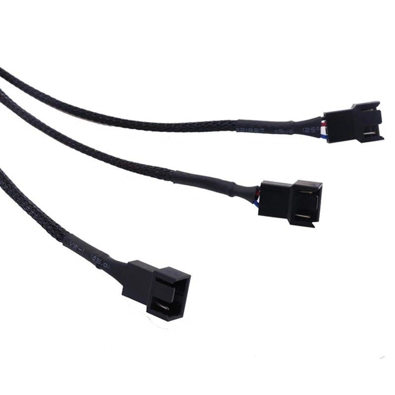 4 Pin Pwm Fan Cable 1 To 2/3/4 Ways Splitter Black Sleeved 27cm ...