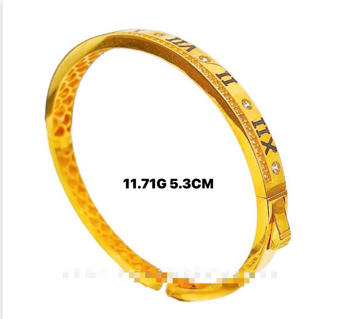 916 Gold Bangle Design, Men's Fashion, Watches & Accessories, Jewelry ...