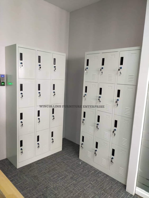 9-18 Door Steel Locker, powder coated, with double security locking ...