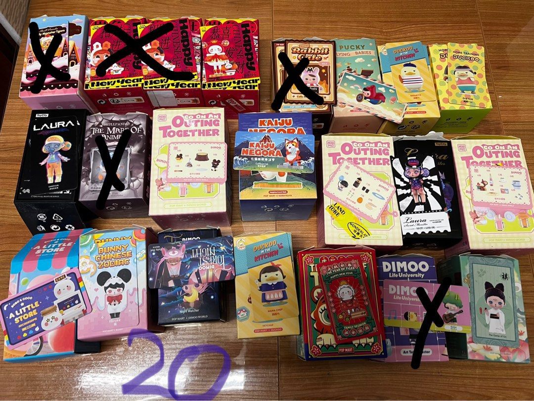 [超低價清盒] 盲盒 隱藏 Dimoo Labubu Sp Skullpanda lulu 豬 laura popmart bobo coco ...