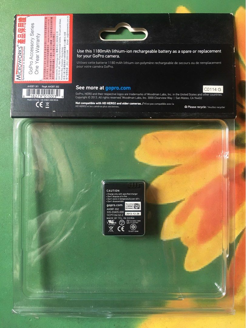 全新 GoPro Rechargeable Battery for Hero3/3+ Black/Silver AHDBT-302 鋰電池 ...