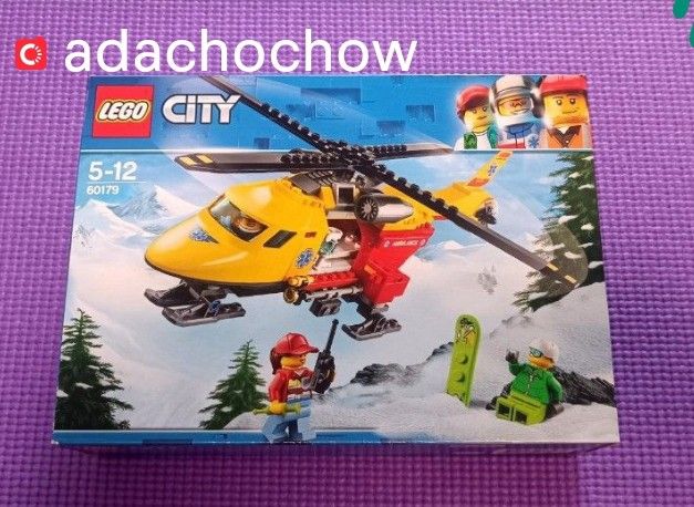 全新未開盒 Lego 60179 Ambulance Helicopter City 城市系列 (2018年出產), 興趣及遊戲, 玩具 ...