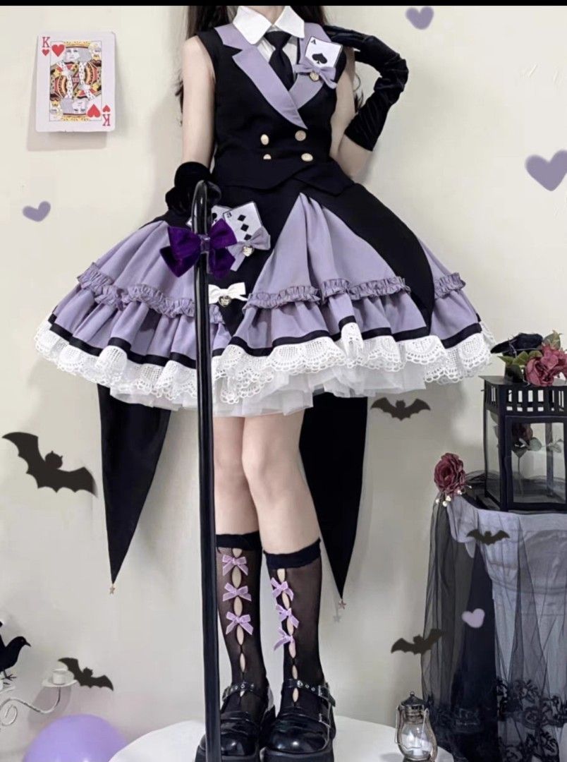 Alice phantom thief magician lolita purple black suit dress two piece ...