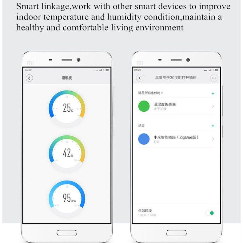 Aqara Temperature Sensor Smart Air Pressure Humidity Environment Sensor Smart Control Zigbee ...