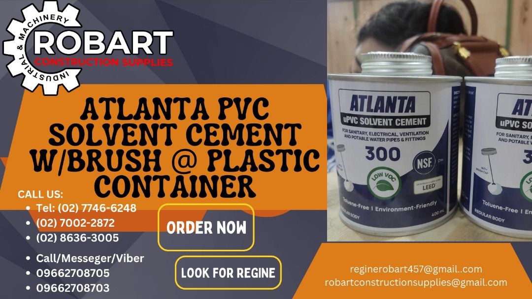 ATLANTA PVC SOLVENT CEMENT W/BRUSH @ PLASTIC CONTAINER, Commercial ...