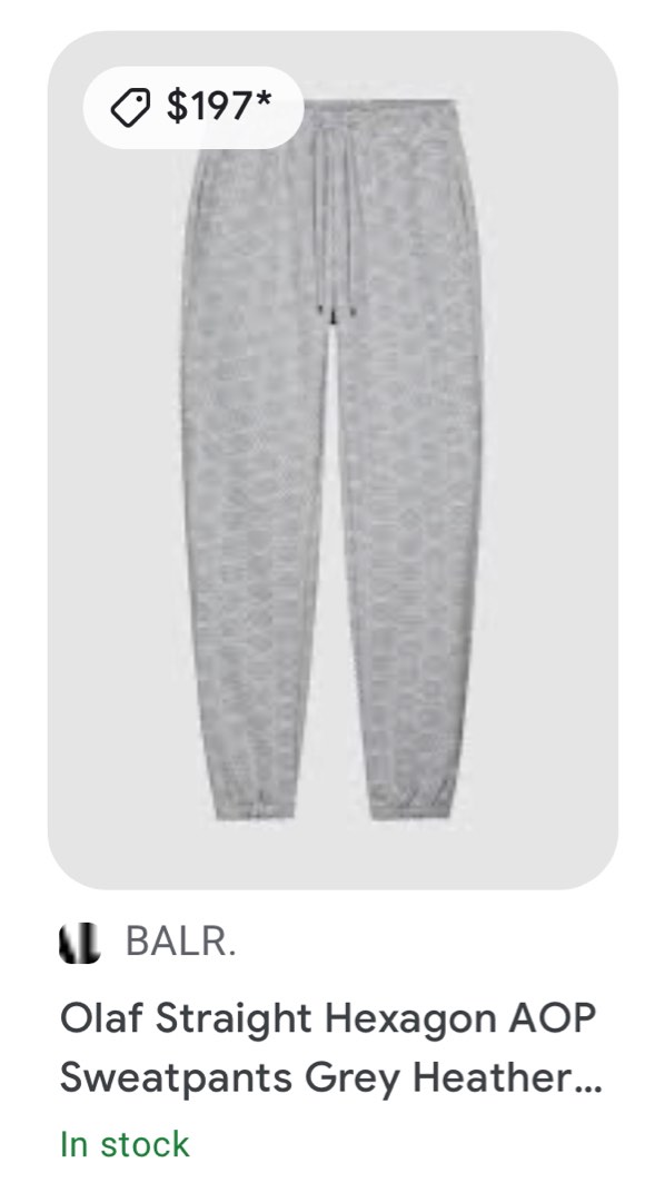 BALR. Olaf Straight Sweatpants Hexagon AOP Bright, Women's Fashion ...