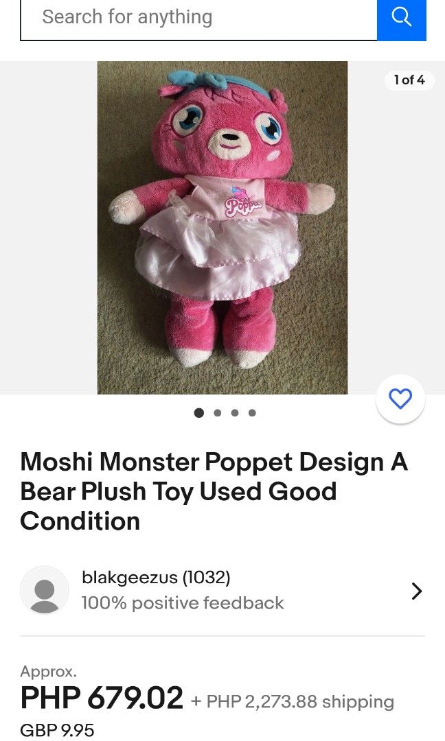 BIG SIZE MOSHI MONSTER DESIGN-A-BEAR PLUSH TOY, Hobbies & Toys, Toys ...