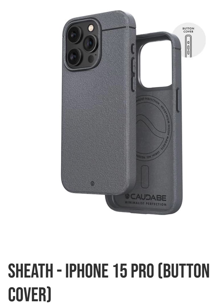 [BNIB] Caudabe Sheath for iPhone 15 Pro (Button Cover) Case Grey Gray ...