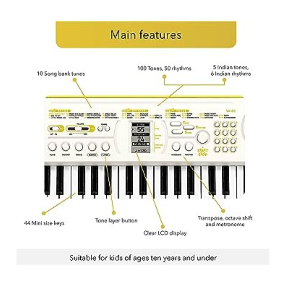 Casio SA-80 Casiotone 44 Key Kids Mini Portable Keyboard, Hobbies ...