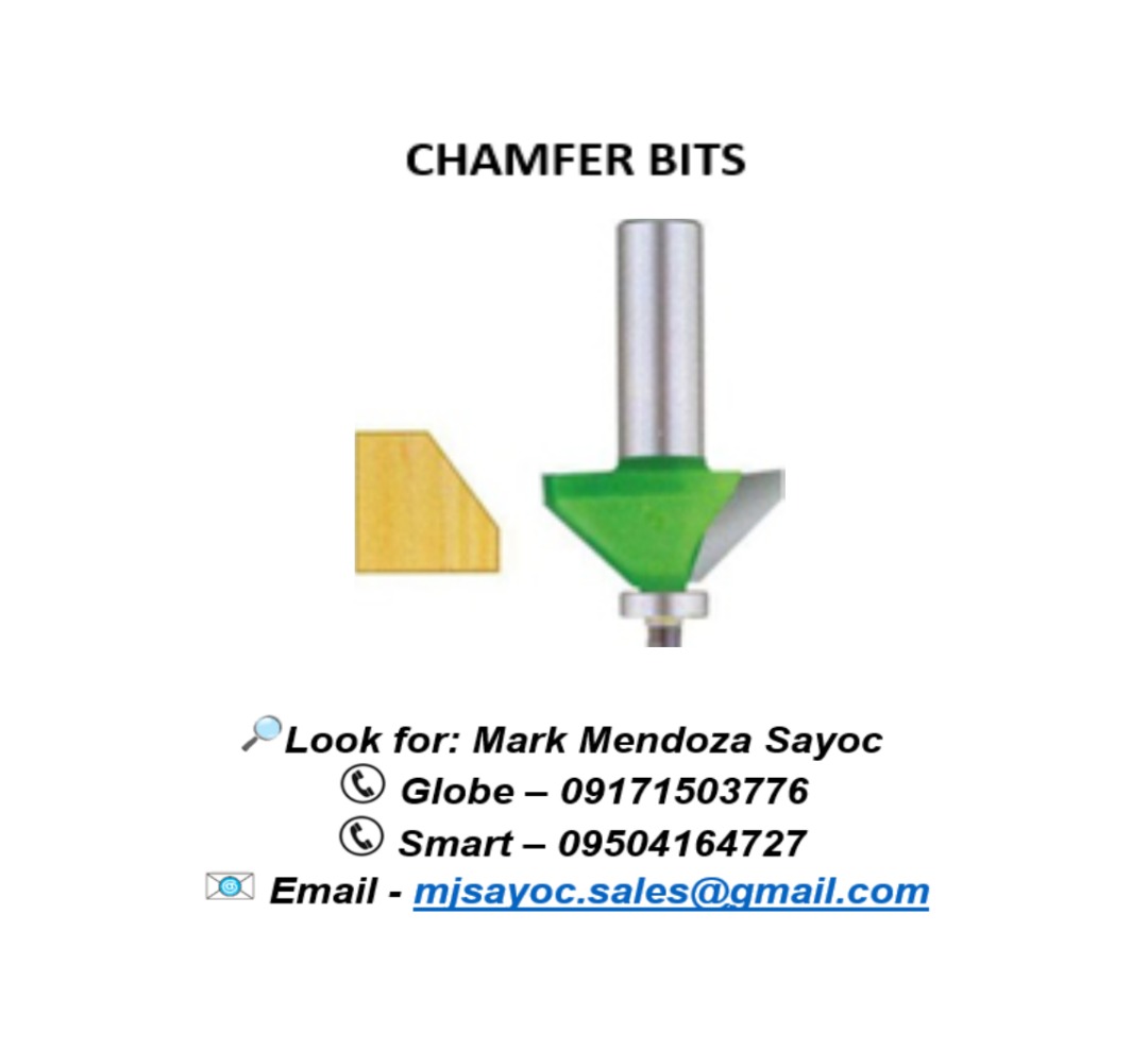 CHAMFER BITS with bearing, Commercial & Industrial, Construction Tools ...