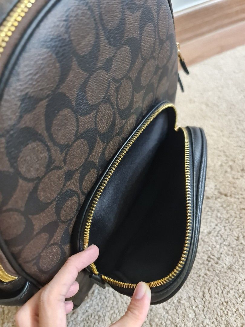 Coach Court Backpack in Signature Canvas Brown Bag, Women's Fashion ...