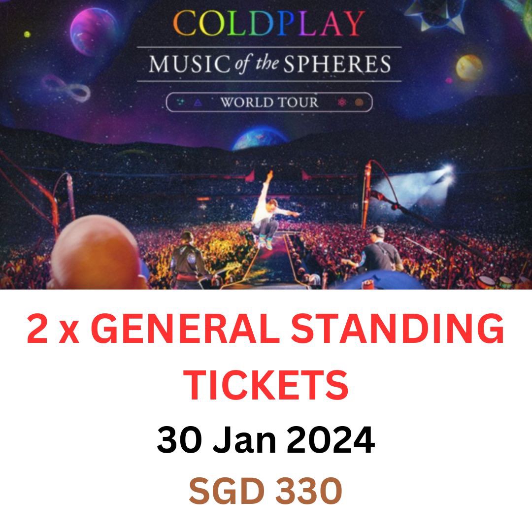 Coldplay ticket 2x standing 30Jan2024, Tickets & Vouchers, Event ...