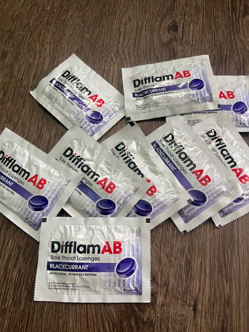 Difflam AB Sore Throat Lozenges in Blackcurrant, Food & Drinks, Other ...