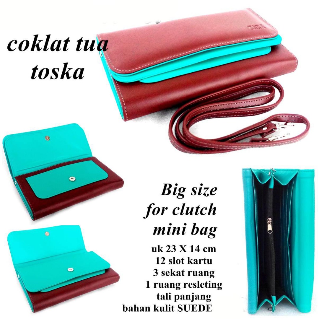 Dompet branded Kulit Organaizer Combi Jumbo Selempang, Fesyen Wanita ...