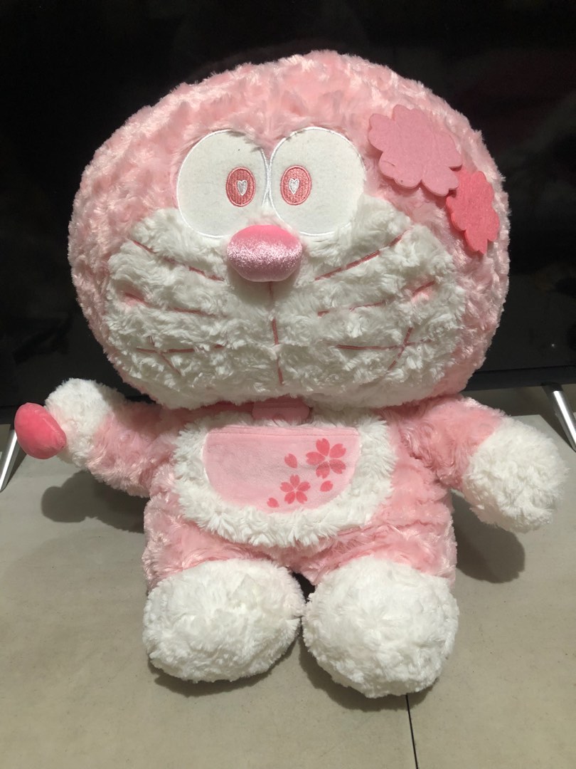 Doraemon 50th Anniversary 20” Pink Sakura Rose Pattern Plush, Hobbies ...