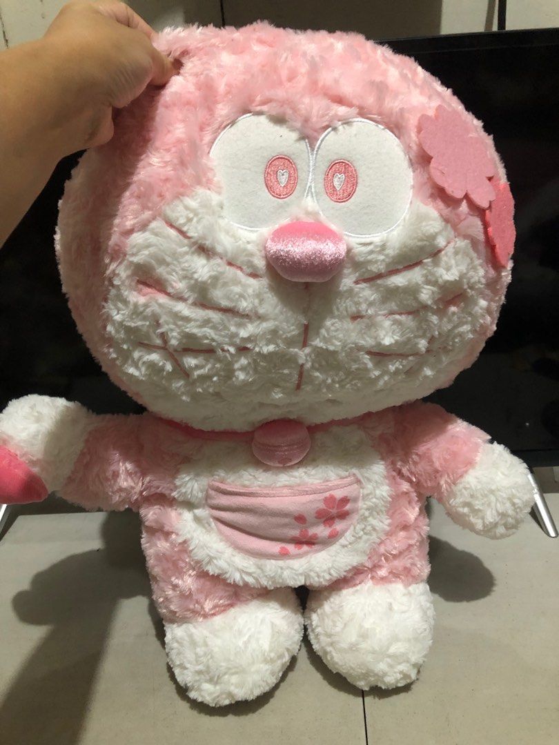 Doraemon 50th Anniversary 20” Pink Sakura Rose Pattern Plush, Hobbies ...