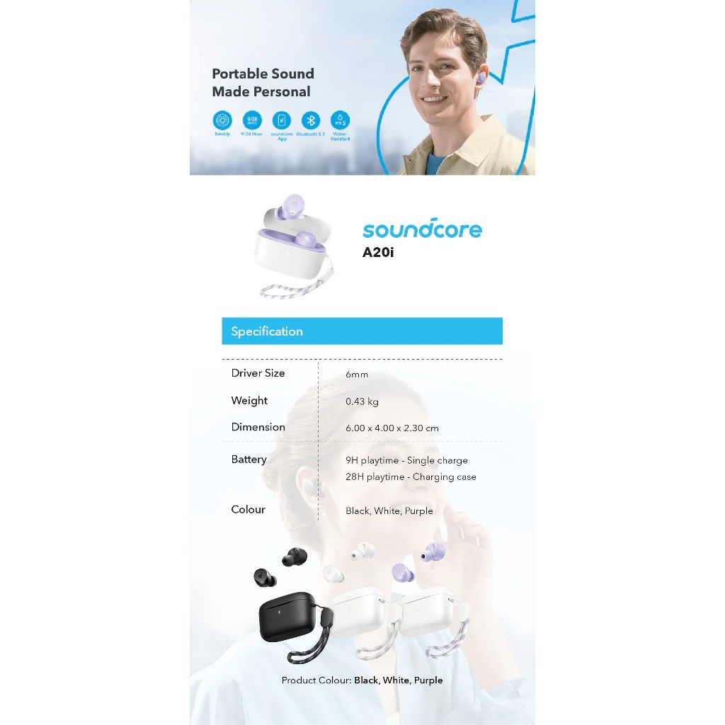 Anker Soundcore A20i True Wireless Earbuds, white, 28H Long Playtime ...