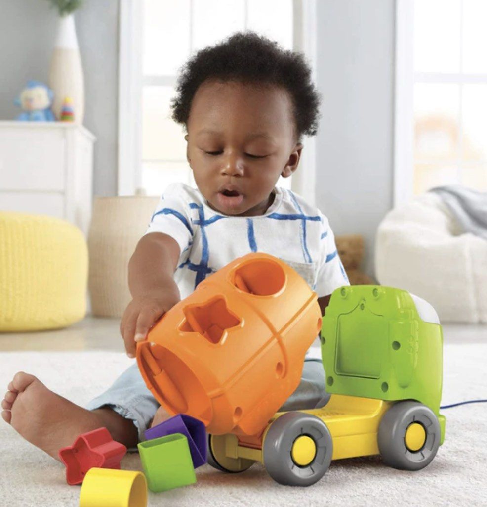 Fisher-price Sort and Spill Learning Trucks Sorting Shape Colors with ...