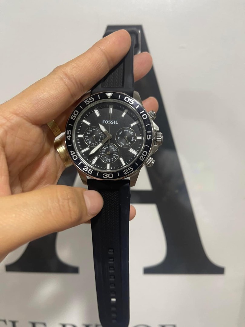 Fossil bannon rubber strap watch, Men's Fashion, Watches & Accessories ...