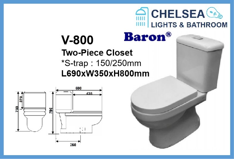 Free delivery Toilet bowl Baron V800 (dual flush button) water saving ...
