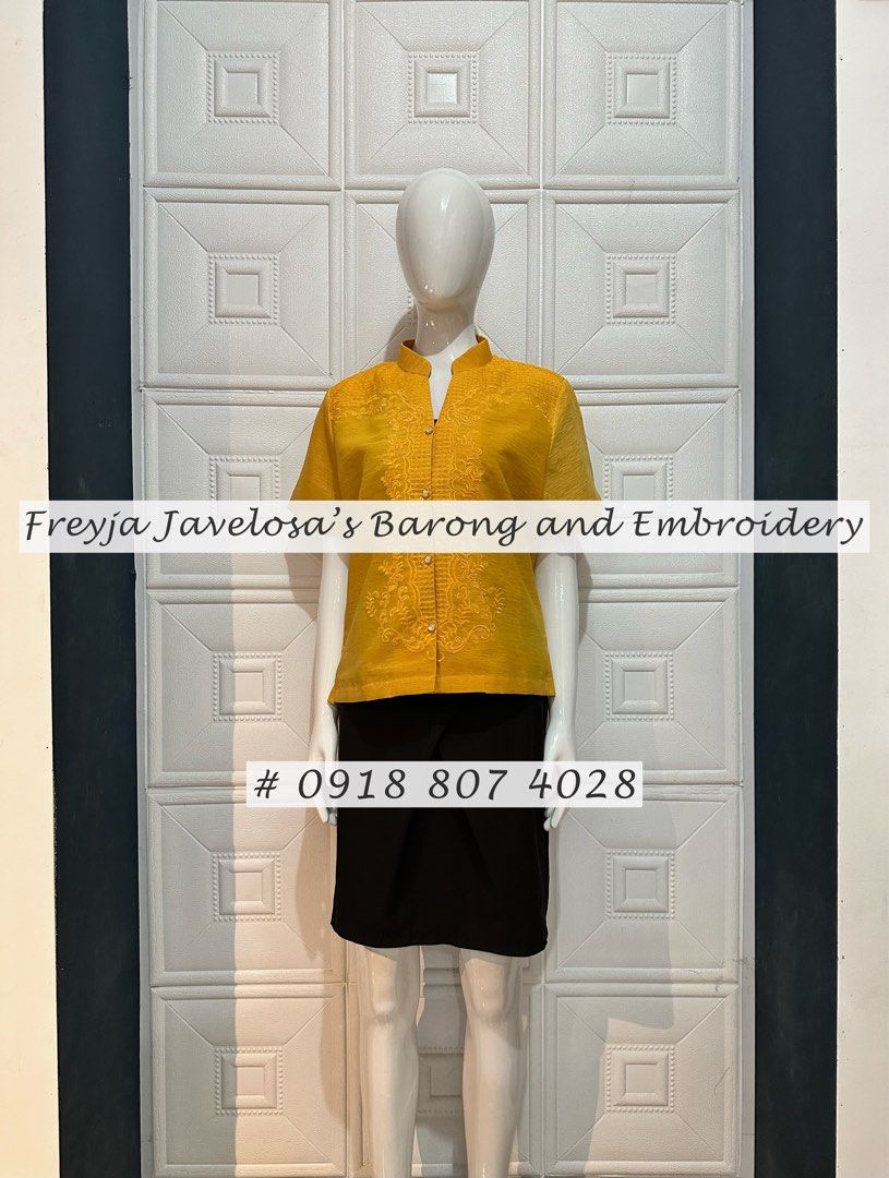 Full Dye Jusilyn Ladies Barong BATOK DESIGN FRONT BACK Kultura Onesimus ...