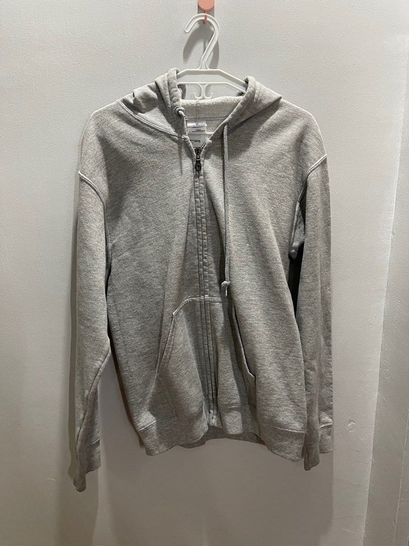 Gildan Unisex Gray Hoodie Jacket, Men's Fashion, Coats, Jackets and ...